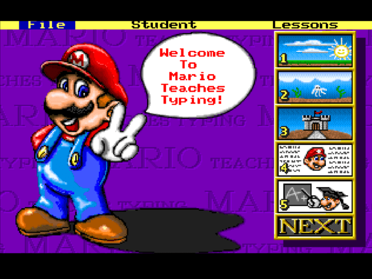 Mario Teaches Typing - Play game online
